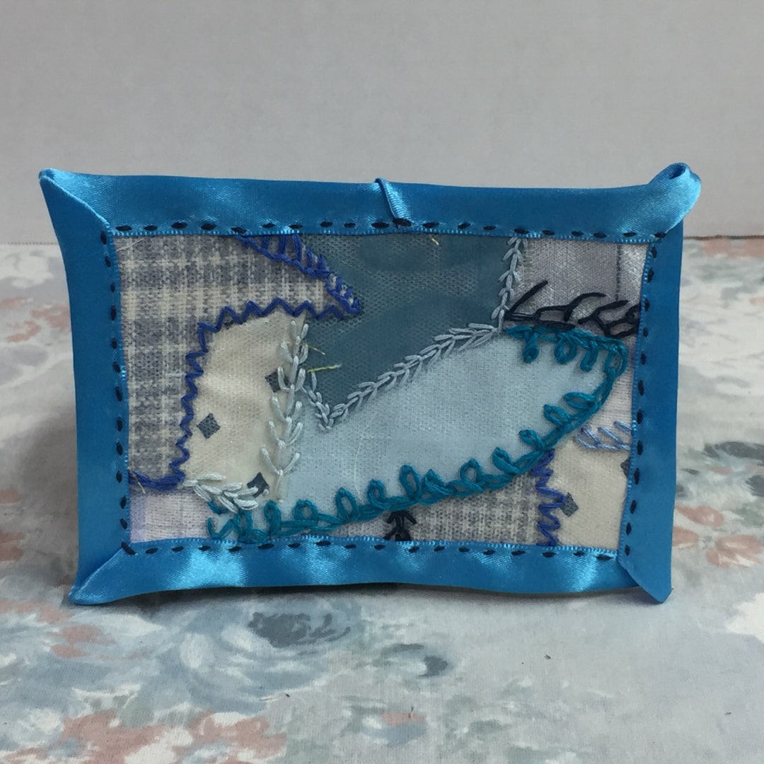 Slow Stitch Fabric Collage, Embroidery, Textile Art, Worry Rag ...