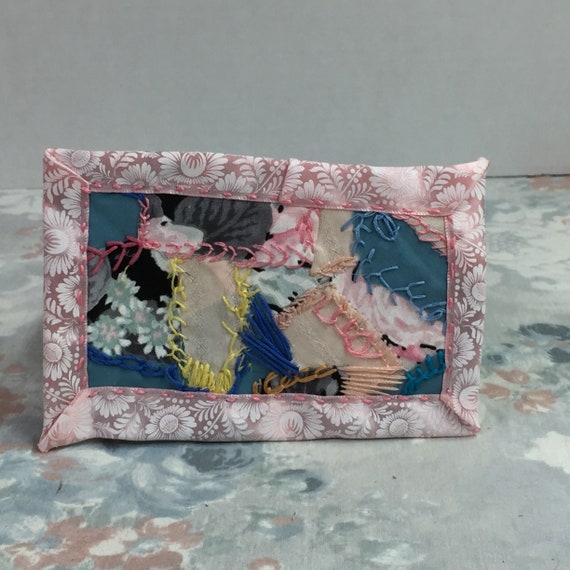 Slow Stitch Fabric Collage Embroidery Textile Art Worry | Etsy