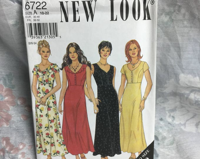 New Look 6722 Misses Maxi Dress Oopvintage Sewing Pattern Uncut Plus ...