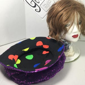 Oversize Poofy Hat, Circus Clown Hat, Purple Sequin, XL, Geechlark 7135 ...