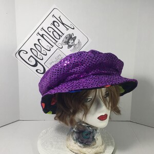 Oversize Poofy Hat, Circus Clown Hat, Purple Sequin, XL, Geechlark 7135 ...