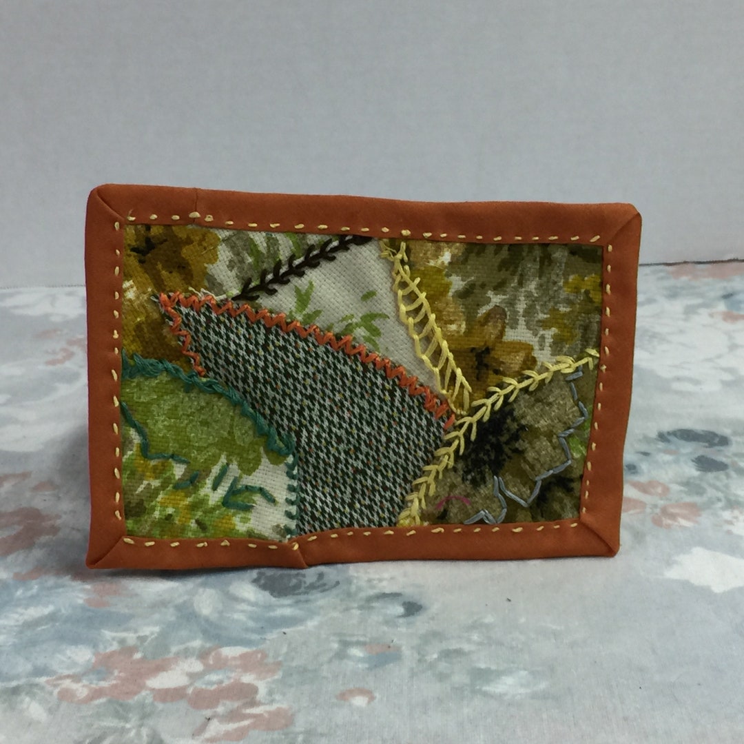 Slow Stitch Fabric Collage, Embroidery, Textile Art, Worry Rag ...