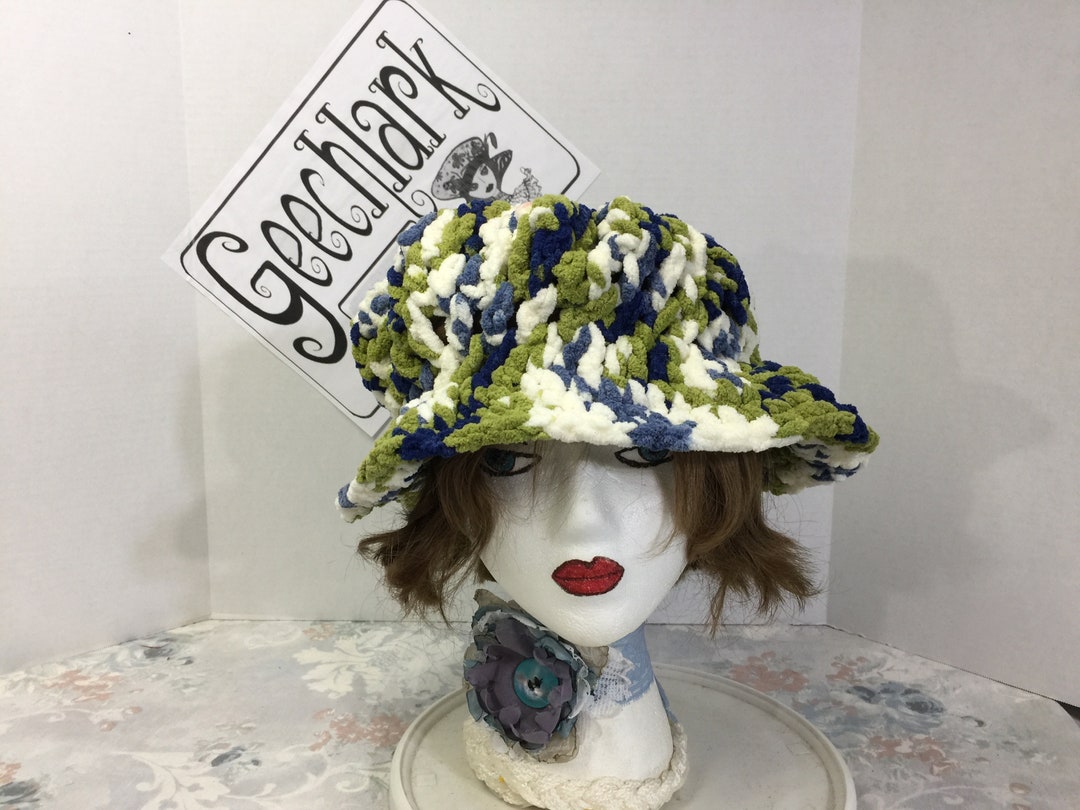 Poofy Hat, Bohemian Festival Hat, Comfy Crochet, Soft Boho Hat, M ...