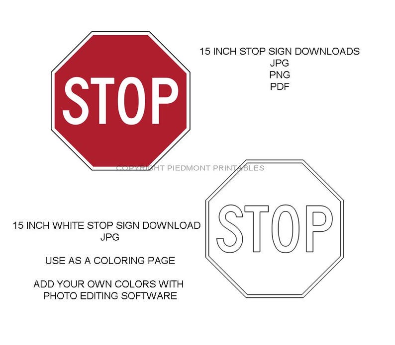 Stop Sign, Road Sign Print, Traffic Sign, Kids Road Sign, Road Sign ...
