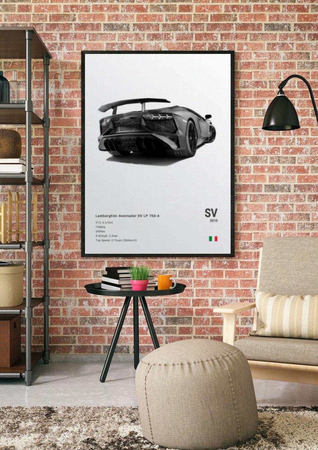 Lamborghini Aventador SV LP 750-4 Poster Print Wall Art Car Photography ...