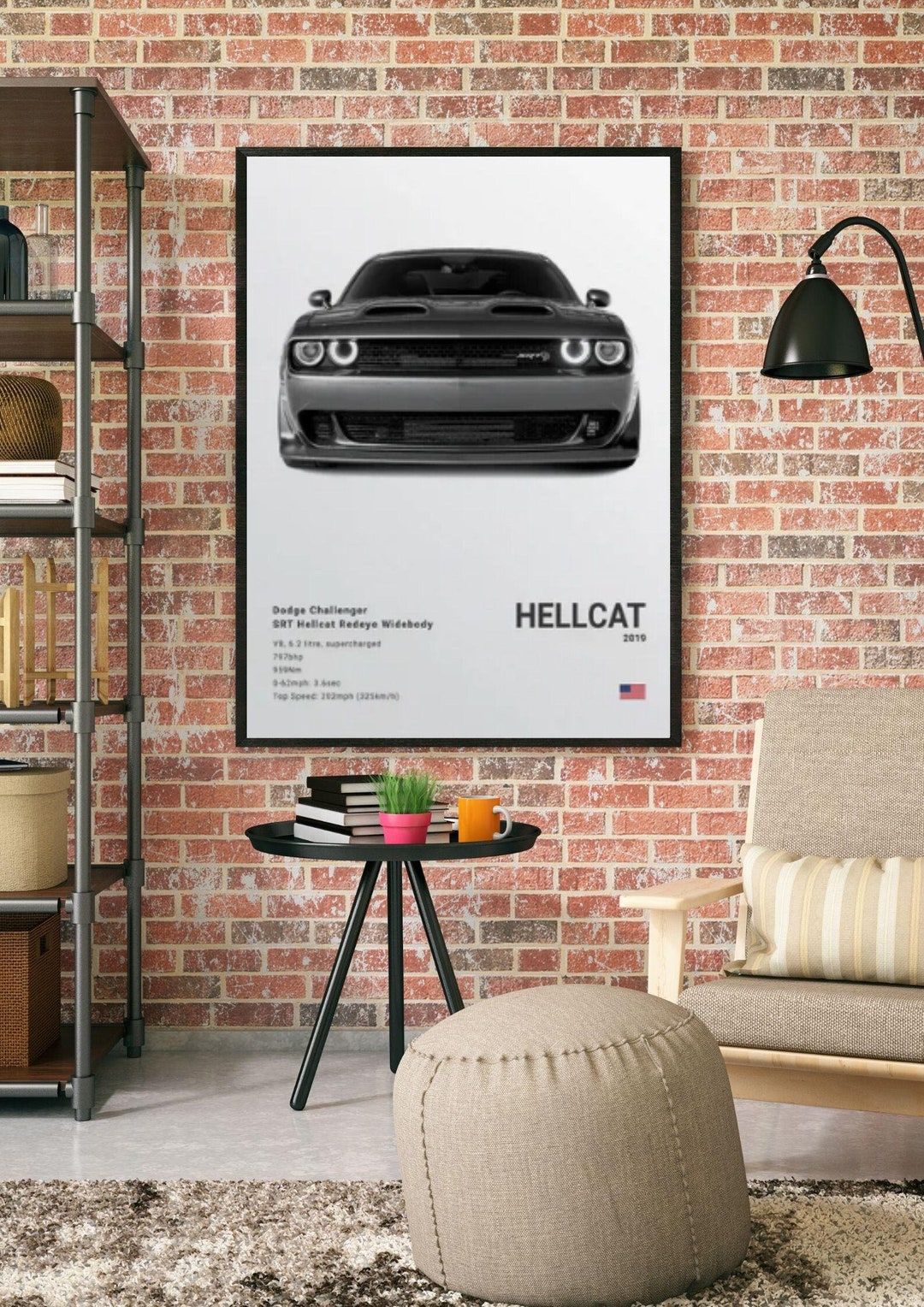 Dodge Challenger SRT Hellcat Poster Print Wall Art Car Photography ...