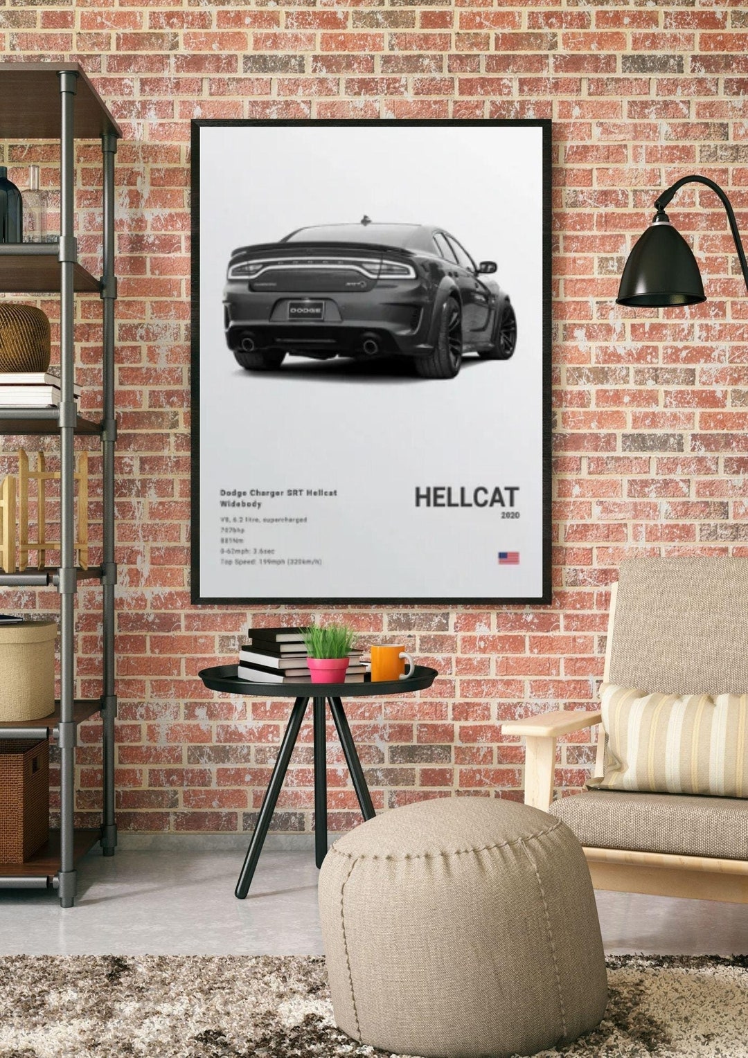 Dodge Challenger SRT Hellcat Poster Print Wall Art Car Photography ...