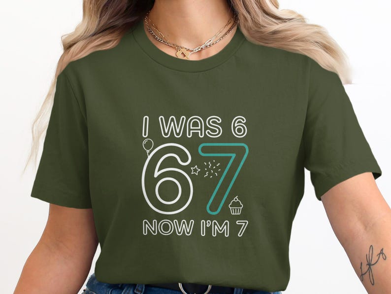 Six Seven Meme I Was 6 Now Im 7 T-shirt, Birthday Celebration Tee ...