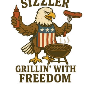 Grillin With Freedom Funny Printable Digital Design Silly Patriotic ...
