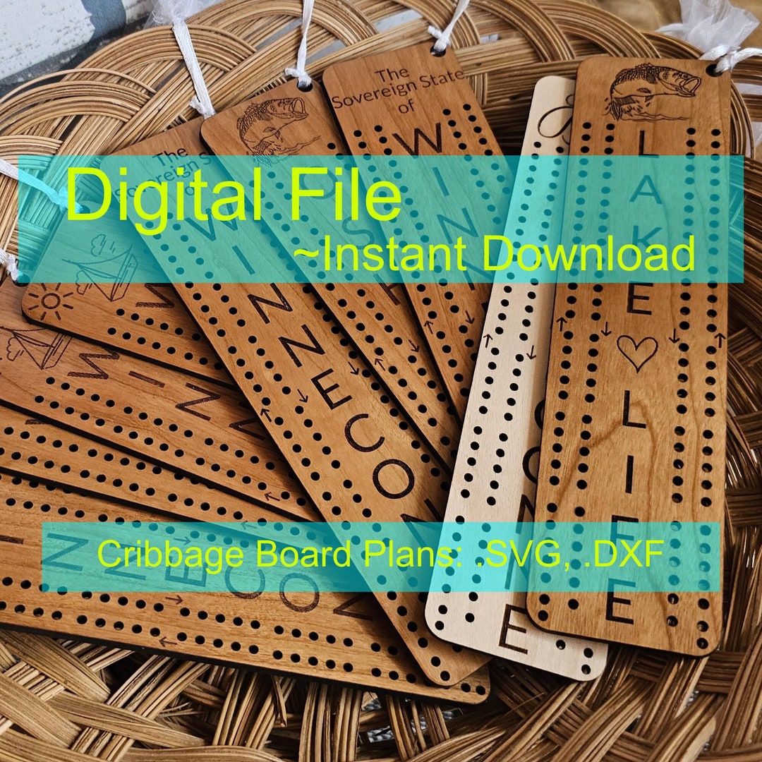 Travel Cribbage Board Laser Cutting Files, SVG, DXF, Customizable ...