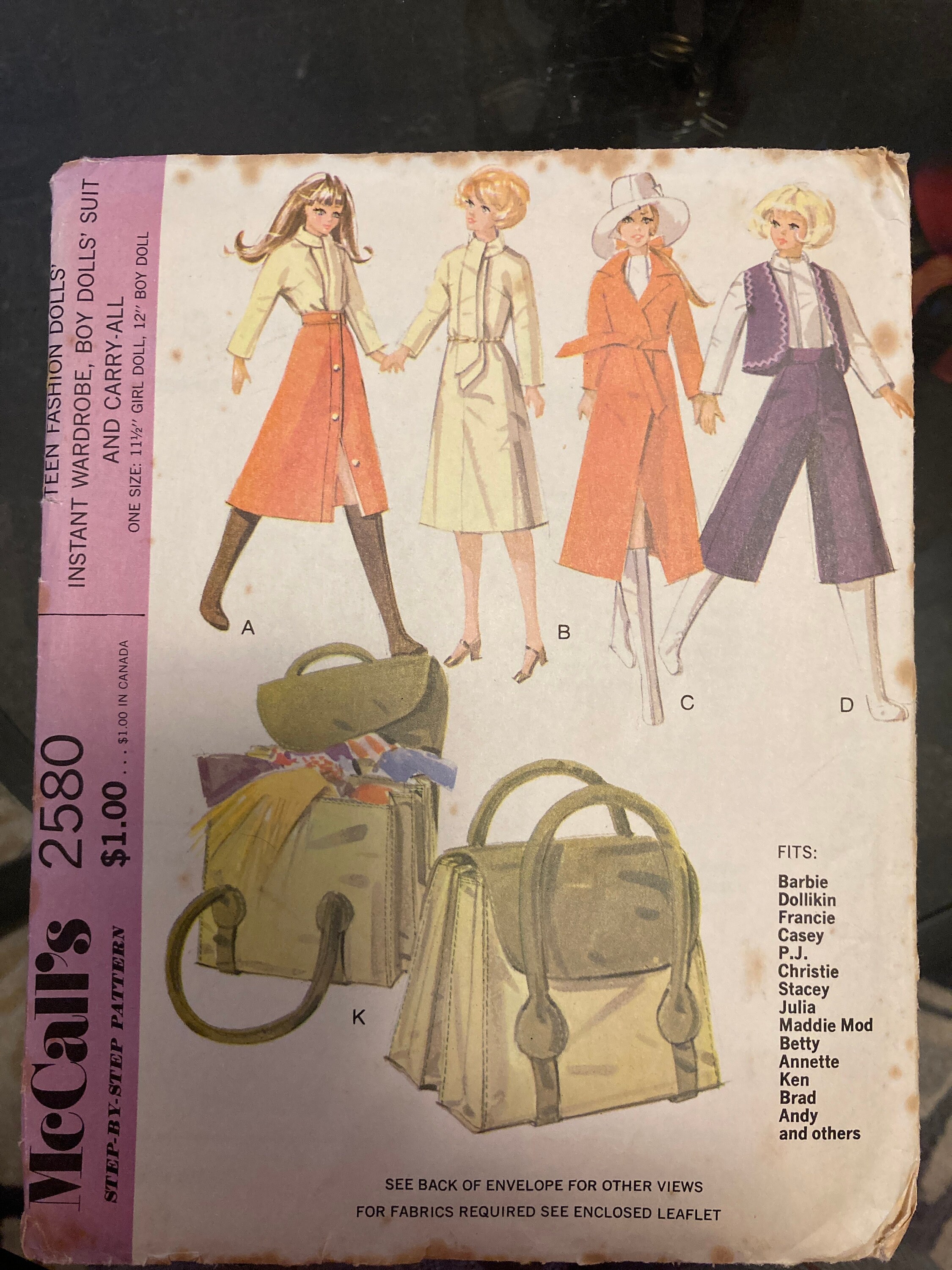 1970 Mccalls Fashion Doll Pattern - Etsy