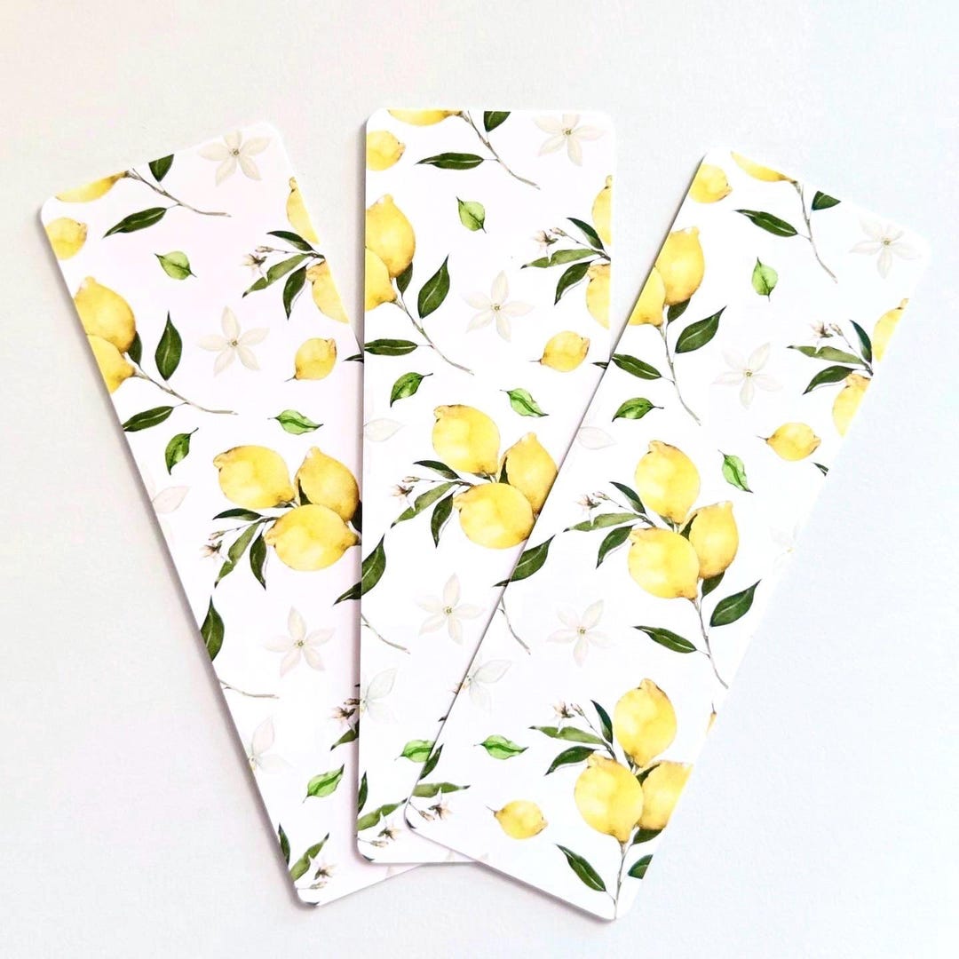 Lemon || Lemons, Yellow & Green Floral Bookmark - Etsy