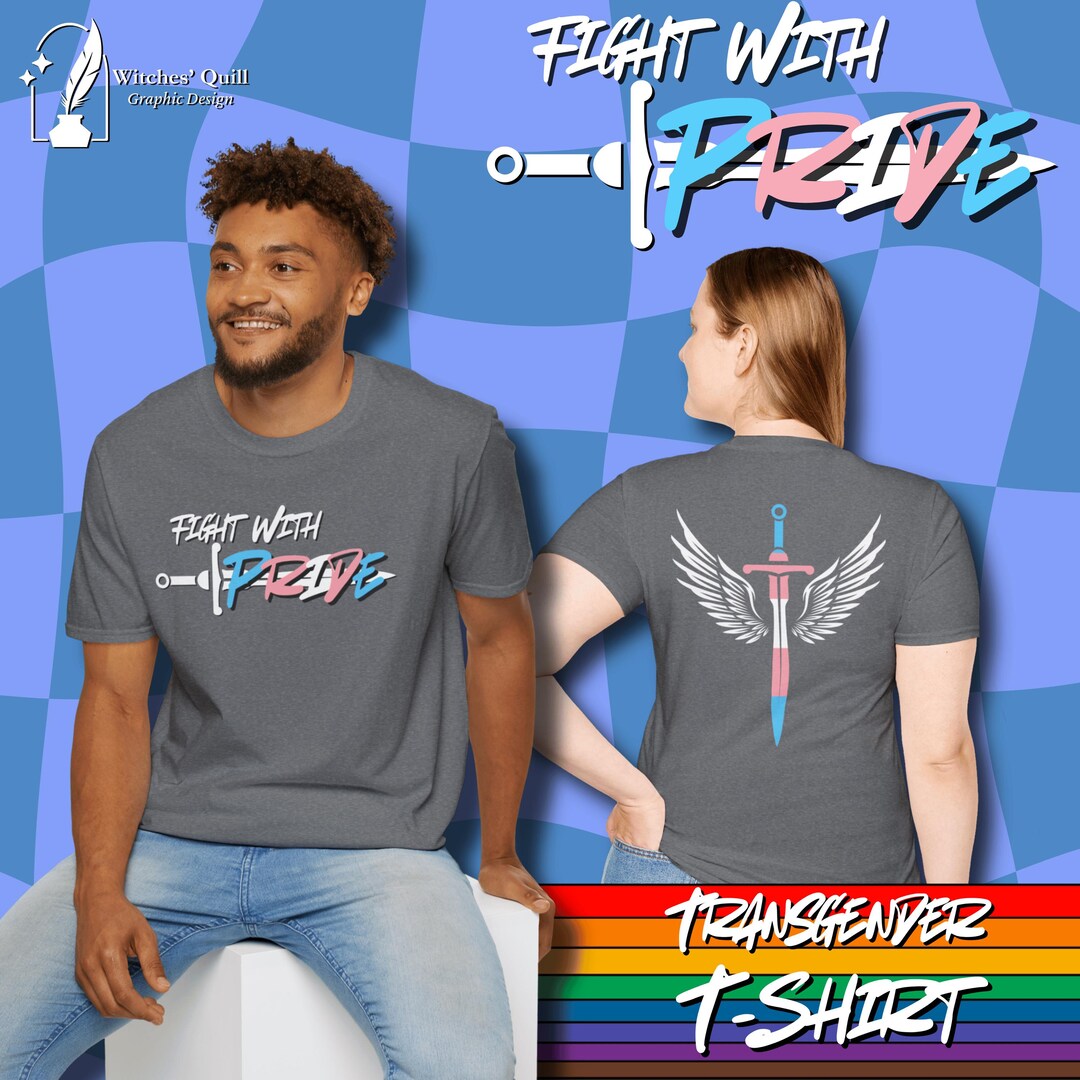 Fight With Pride Transgender T-shirt - LGBTQ+ Apparel, Equality Shirt ...