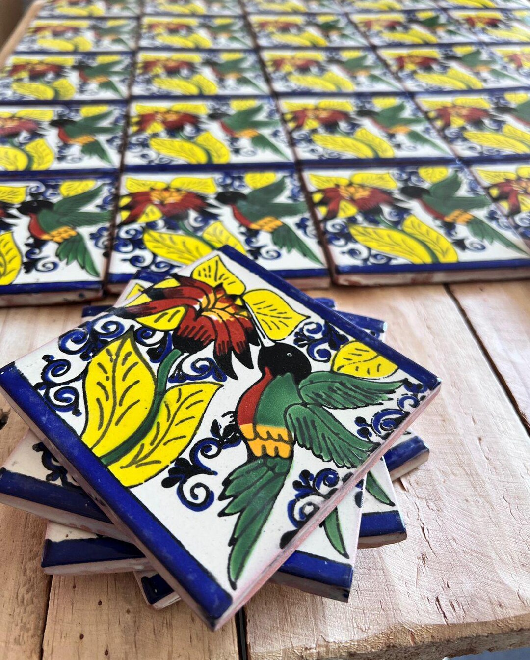 50 Pieces of Mexican Talavera Tiles, Authentic Hand Painted Talavera ...