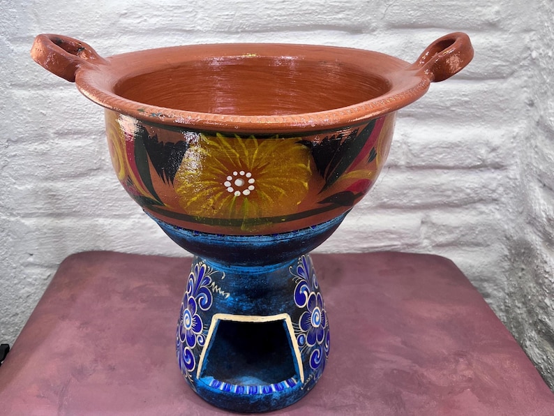 Clay Pot Stand 11 Inches Chafing Food Warmer, Sauces, Soups, Bean Pot ...