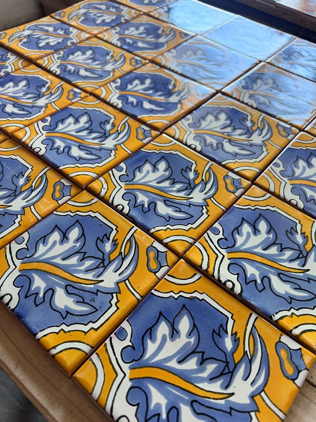 50 Pieces of Mexican Talavera Tiles, Authentic Hand Painted Tiles, 4x4 ...