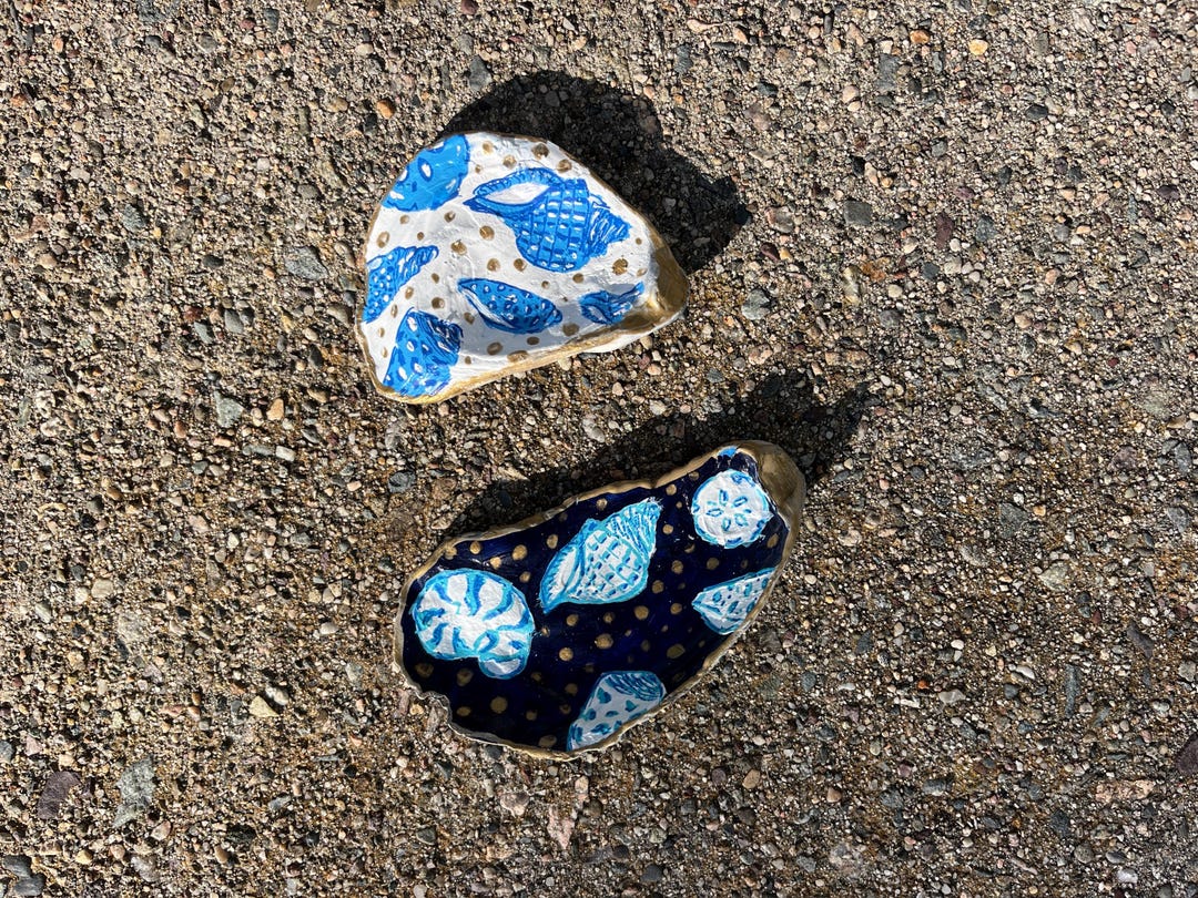 Spotted Shell Hand-painted Shells (set of 2) - Etsy