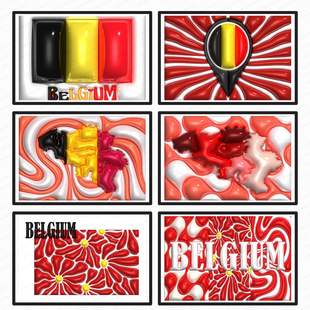 Belgium 3D Layered Map Wall Art | Printable Poster | Modern Home Decor ...