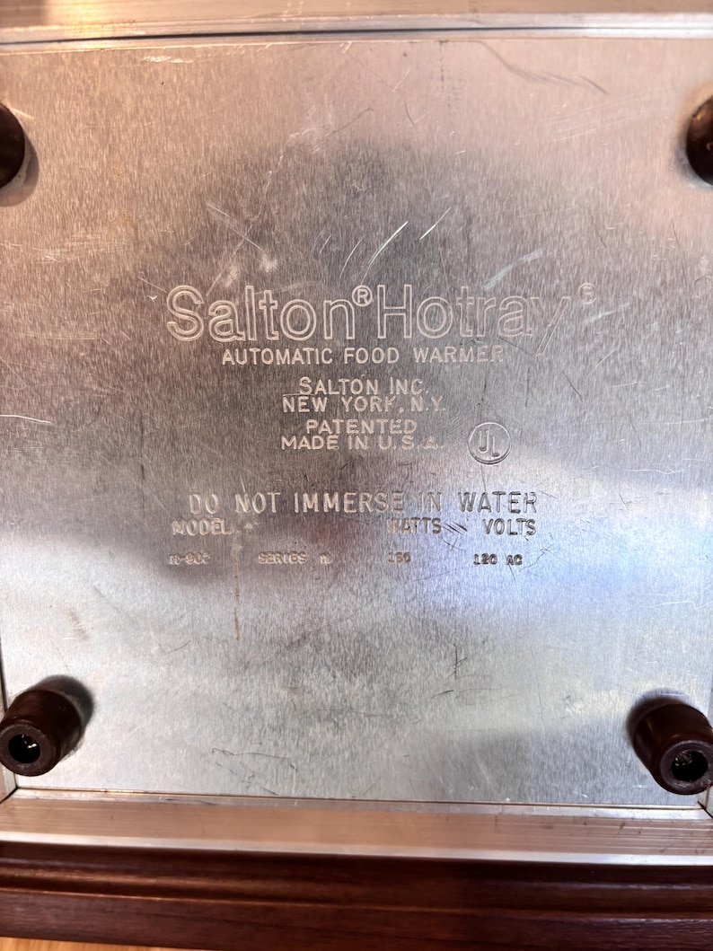 Vintage 1970s Salton Hot Tray Food Warmer – Model H-907 (series R) - Etsy