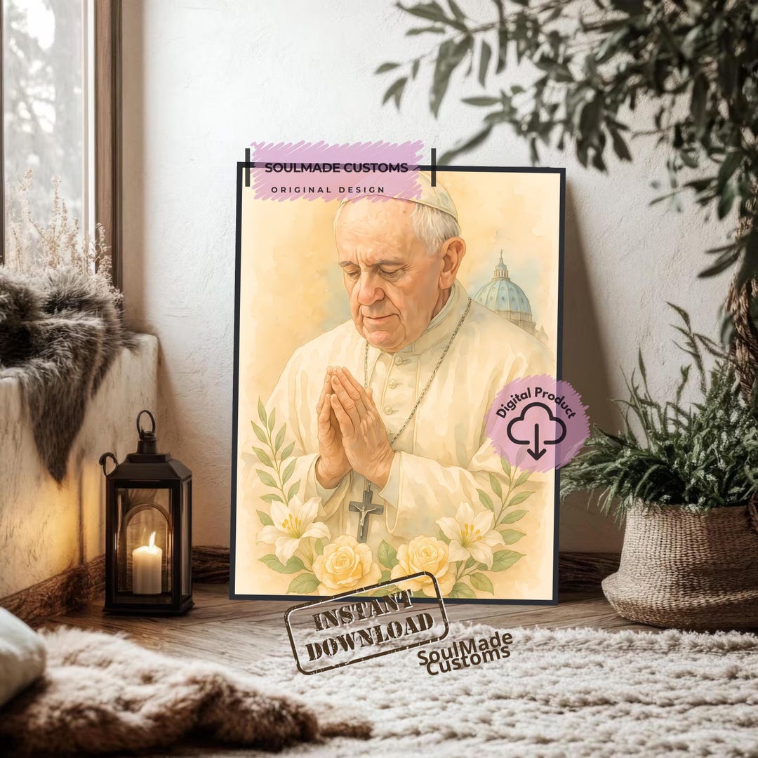 Pope Francis Vatican Art Bundle | Set of 5 Catholic Printable Prints ...