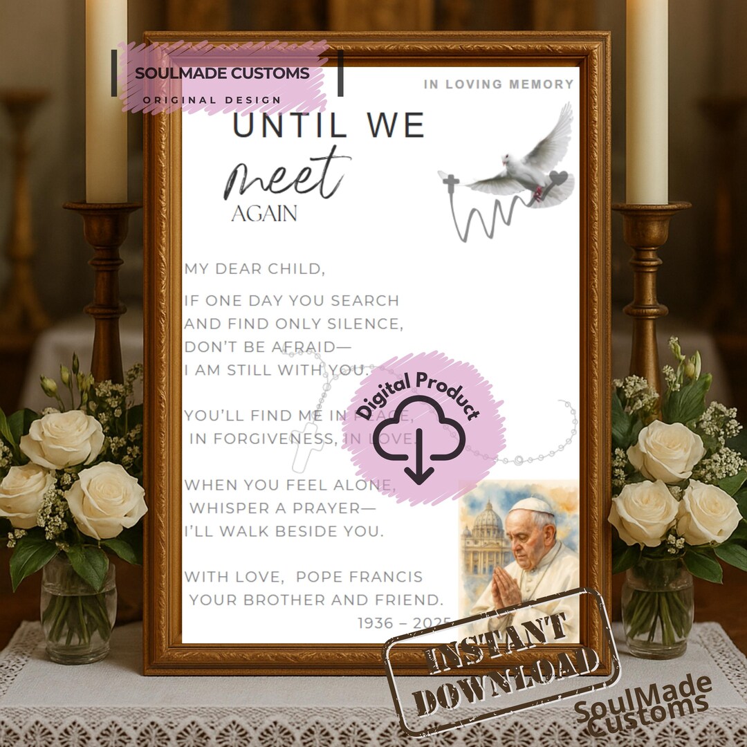 Pope Francis Memorial Card Set, 5x Bundle | Printable in Loving Memory ...