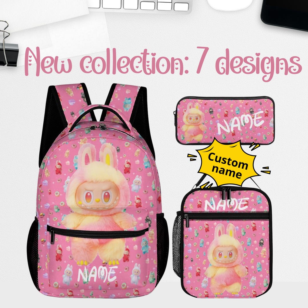 Custom 3-in-1 Backpack Set (backpack + Lunch Bag + Pencil Case), Back ...