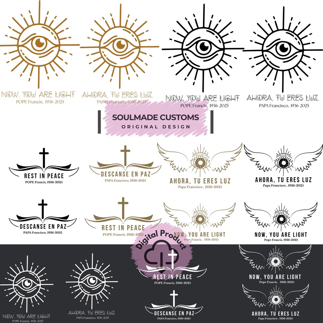 RIP Pope Francis Memorial Art Bundle | Rest in Peace Digital Print Set ...