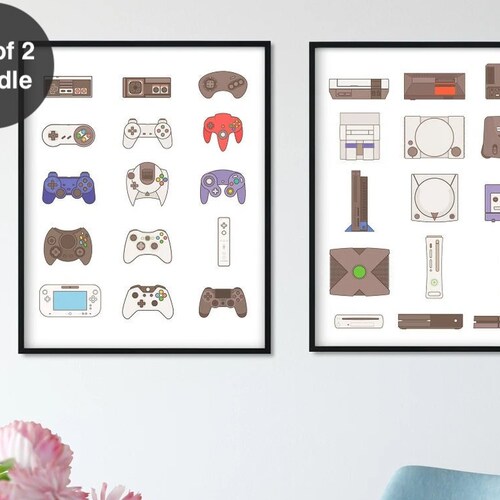 Video Game Room Decor set of 2 Bundle Video Game Art | Etsy