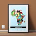 Africa Flag Map Art Print Colorful Africa Poster - Etsy