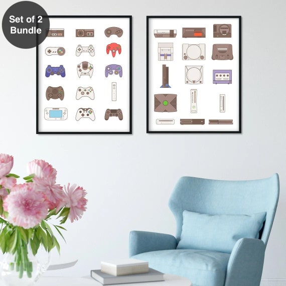 Video Game Wall Art Print set of 2 Bundle Gaming Print | Etsy