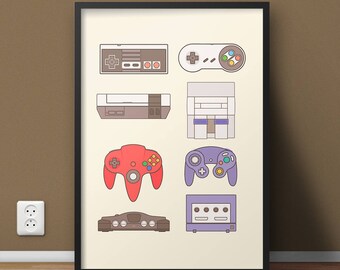 Video Gaming Poster Gamer Girl Nerdy Man Cave Wall Art | Etsy