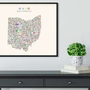Ohio Video Gaming Poster Map, City Wall Art Print, Ohio Neighborhood ...