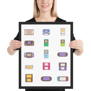 Video Game Wall Art Handheld Console, Kid Room Video Game Decor, Game ...