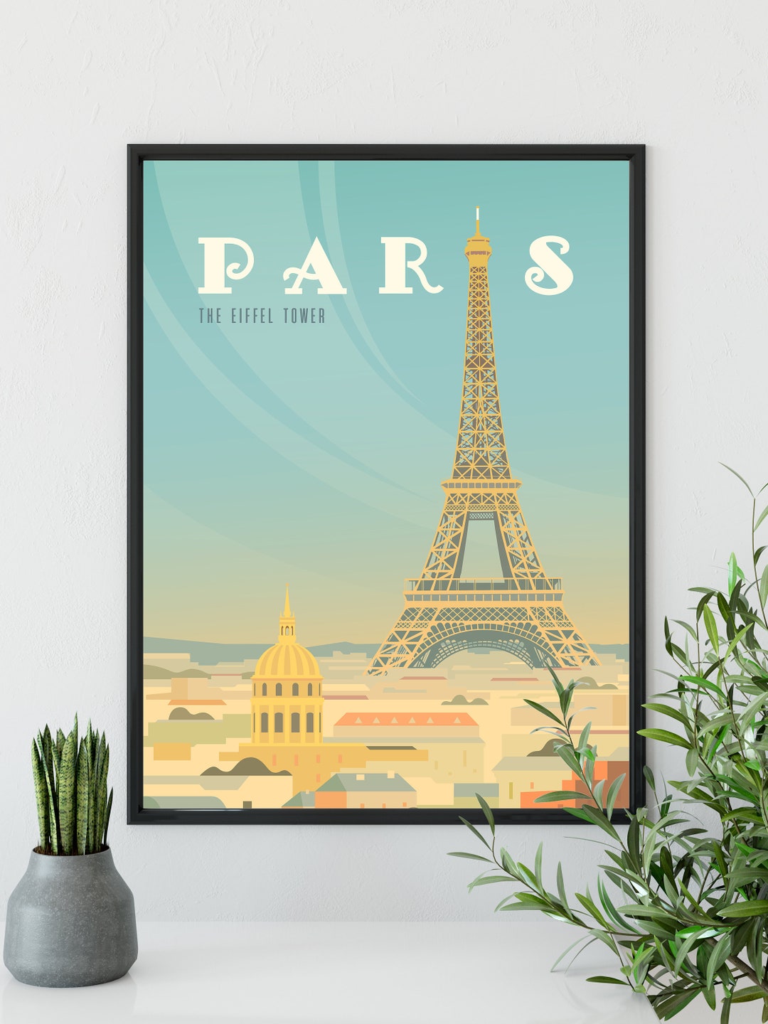 PARIS Travel Poster, Eiffel Tower Travel Poster, Champ De Mars in Paris ...