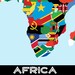 Africa Flag Map Art Print, Colorful Africa Poster, Housewarming Africa ...