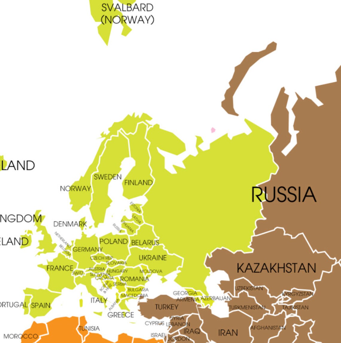 World Map Continents Travel Map World Map Wall ART PRINT - Etsy