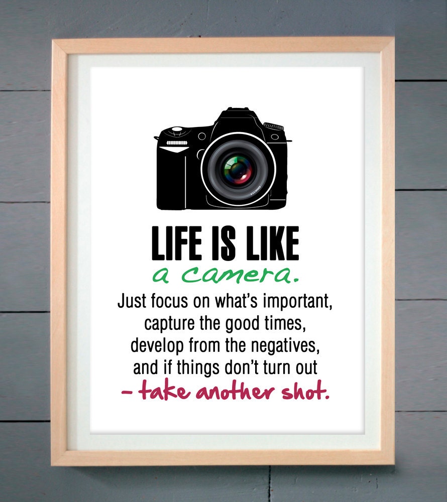 Life is Like A Camera Motivational Wall Art Print Camera - Etsy