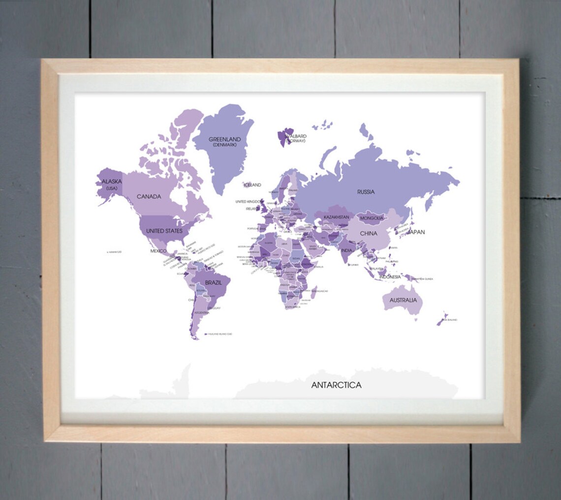World Map Poster Custom Travel Map World Map Wall Art My - Etsy