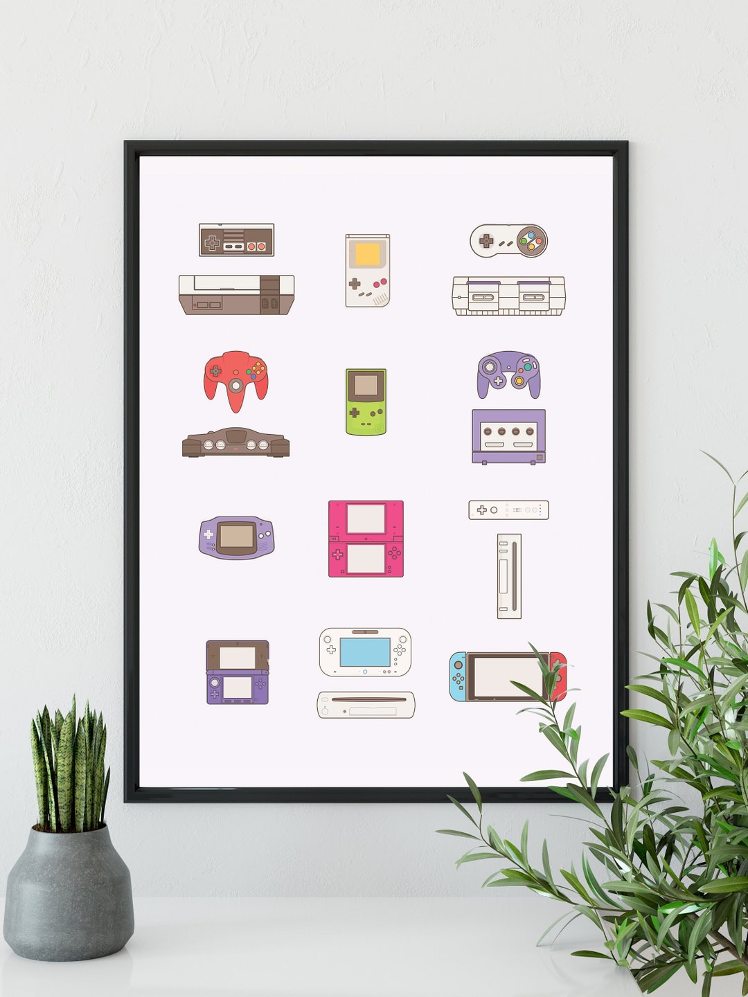 Video Game Wall Art Evolution Gaming Decor Console Print Video Game ...