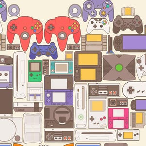 Heart-themed Retro Gaming Poster Crafted With Game Controllers and ...
