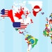 World Map With Flags Wall Art Print, House Staging Wall Art Wanderlust ...
