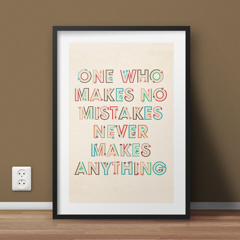One Who Makes No Mistakes Inspirational Quote Poster Positive | Etsy
