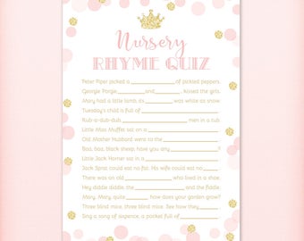Woodland Baby Shower Nursery Rhyme Quiz Game PRINTABLE | Etsy