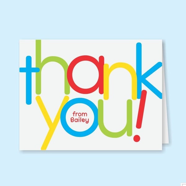 Kids Thank You Cards - Etsy