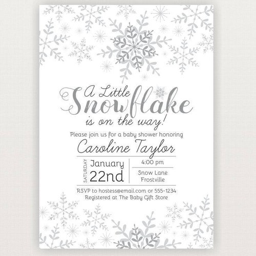 White Snowflake Wishes For Baby Card Sign Printable Winter | Etsy
