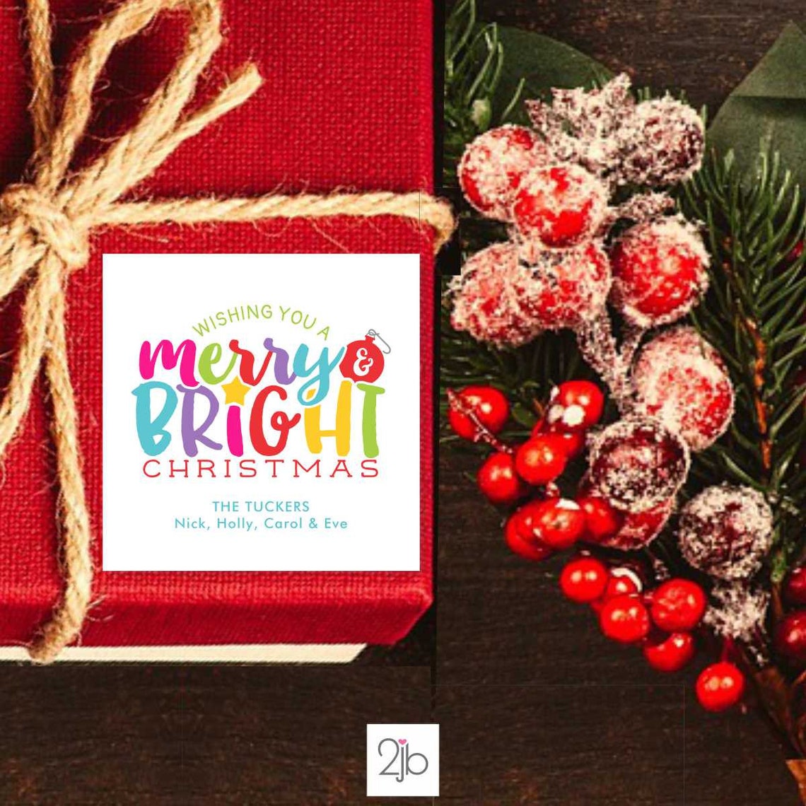 Personalized Christmas Stickers or Christmas Tags, Cute and Colorful ...