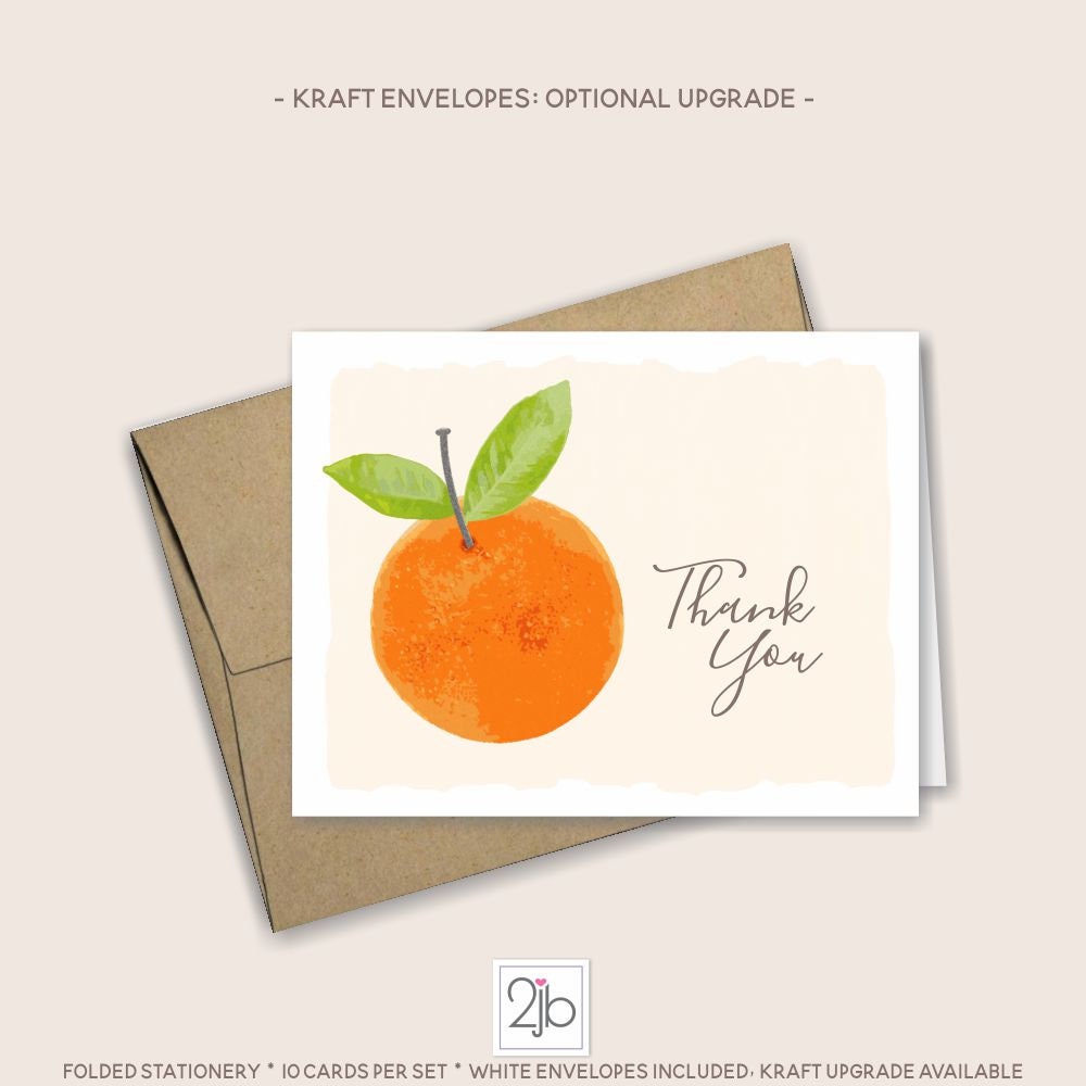 Orange Note Cards Clementine Thank You Notes Citrus Fruit - Etsy