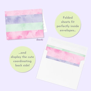 Kids Letter Writing Stationary Set for Girls, Cute Ice Cream Lined ...