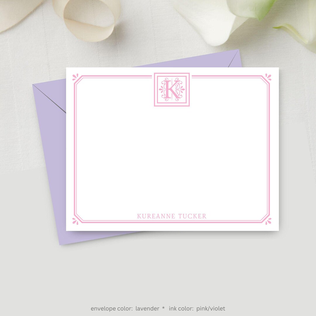 Personalized Monogram Stationery Set, Women's Monogram Notecards ...
