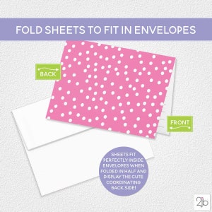 Personalized Girl's Letter Writing Set, Cute Heart and Polka Dots Lined ...